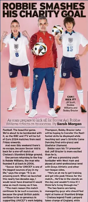 As stars prepare to kick off for Soccer Aid, Robbie Williams reflects on its success. By ...