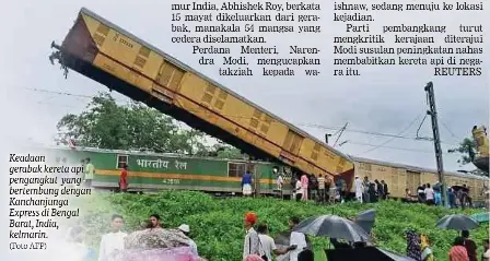 15 maut kereta api bertembung di India - PressReader
