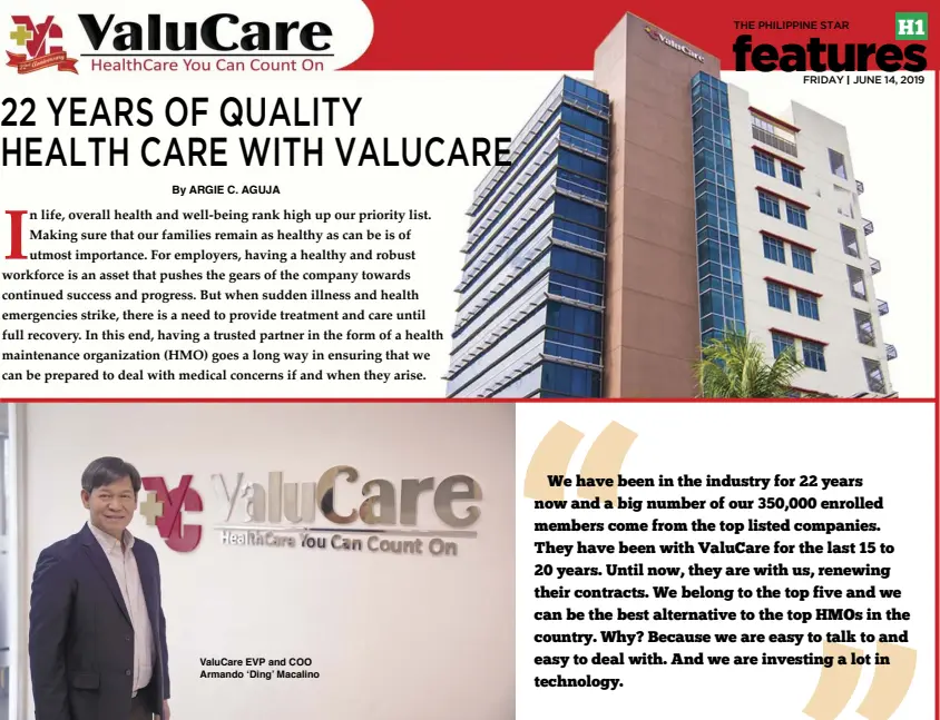 22 YEARS OF QUALITY HEALTH CARE WITH VALUCARE - PressReader