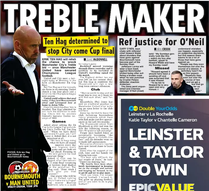 TREBLE MAKER Ref justice for O’Neil - PressReader