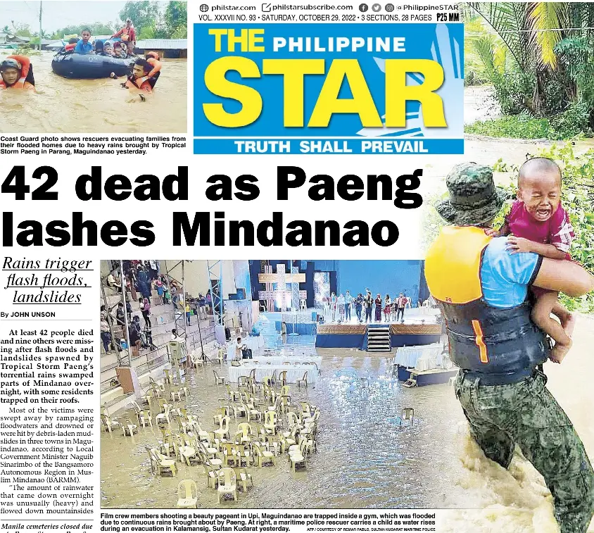 42 dead as Paeng lashes Mindanao - PressReader