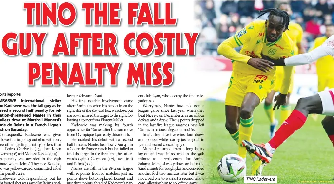 TINO THE FALL GUY AFTER COSTLY PENALTY MISS - PressReader