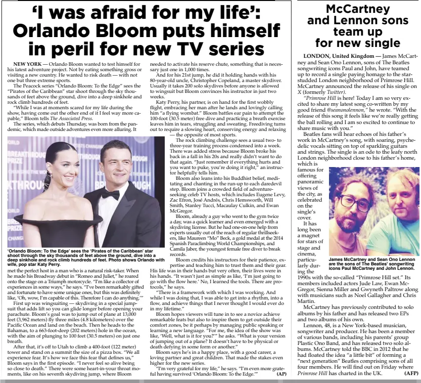 ‘I was afraid for my life’: Orlando Bloom puts himself in peril for new TV series - PressReader