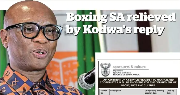 Boxing SA relieved by Kodwa’s reply - PressReader