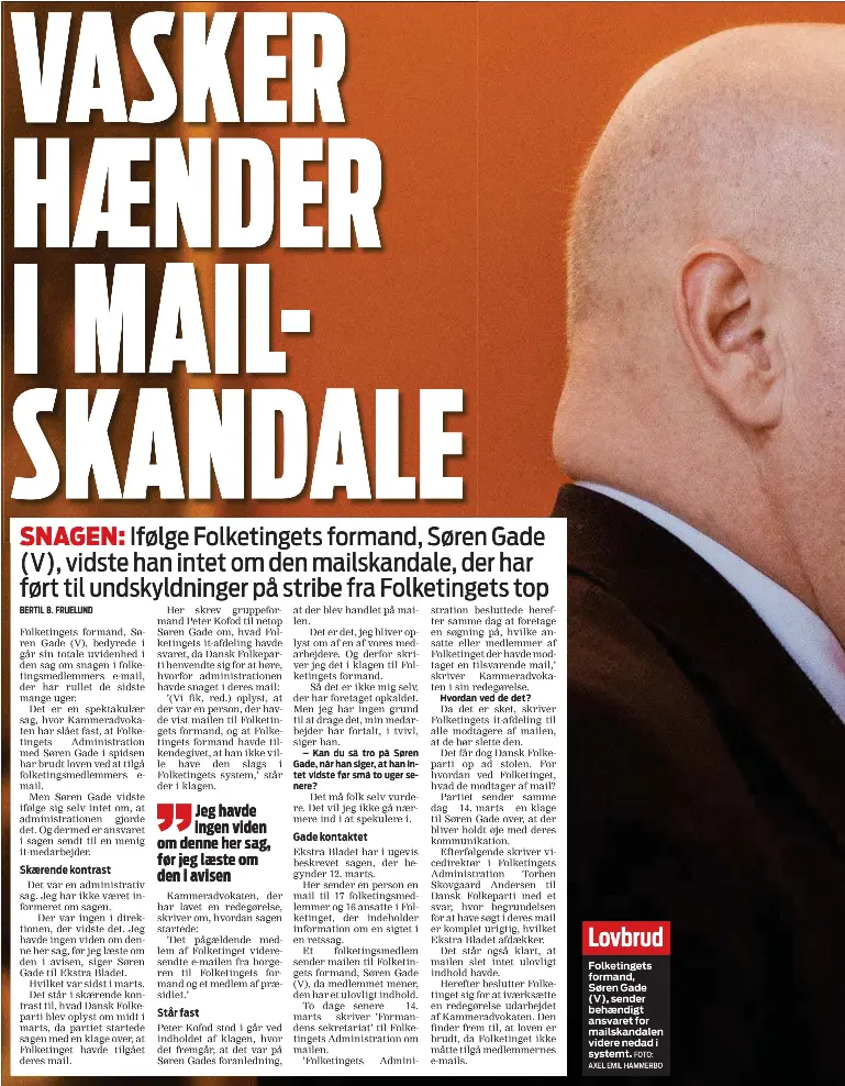 VASKER HÆNDER I MAILSKANDA­LE - PressReader