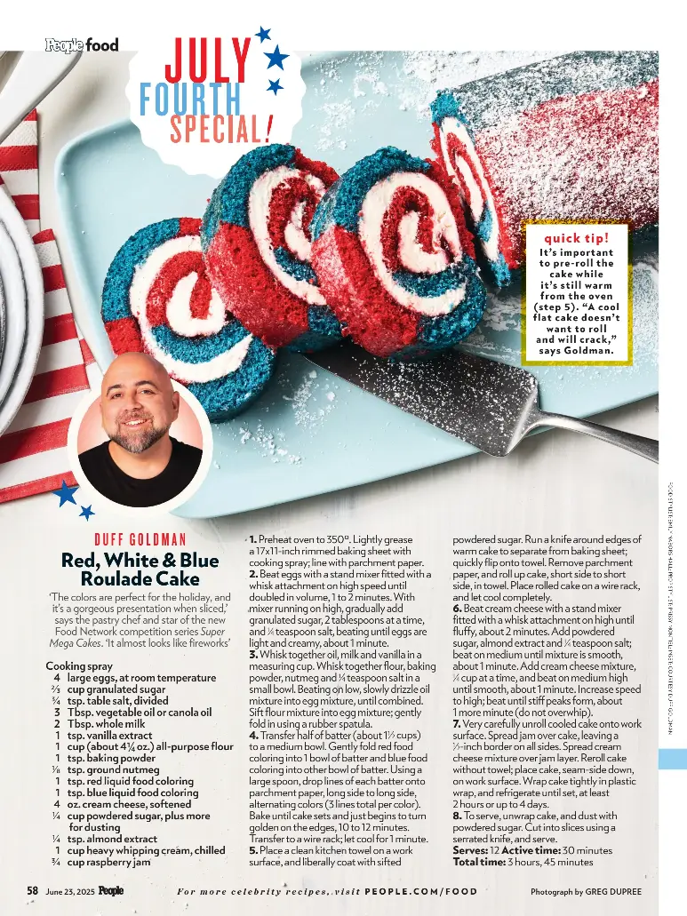 Red, White & Blue Roulade Cake - PressReader