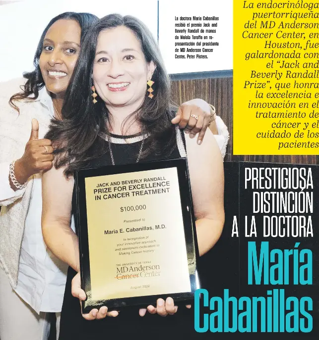 PRESTIGIOS­A DISTINCIÓN A L A D OC TO RA M a r ía Cabanillas - PressReader