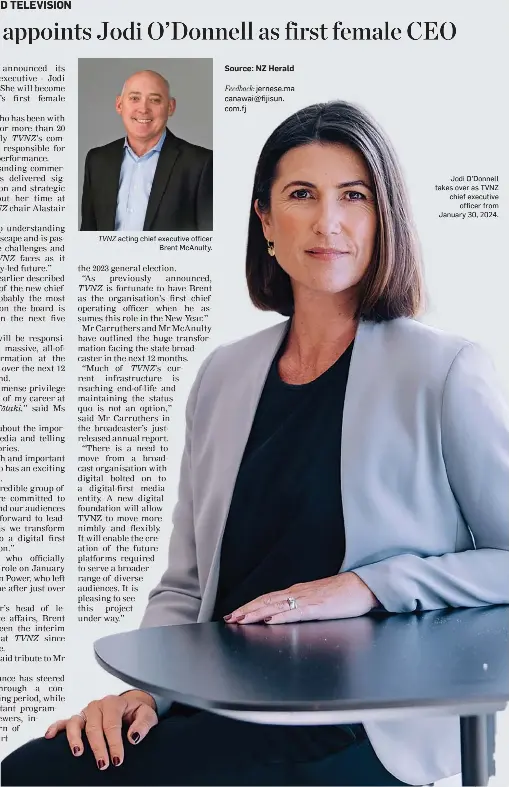 TVNZ appoints Jodi O’Donnell as first female CEO - PressReader