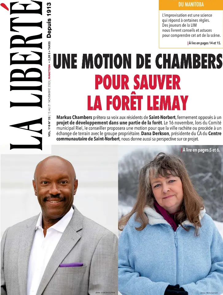 UNE MOTION DE CHAMBERS POUR SAUVER LA FORÊT LEMAY - PressReader