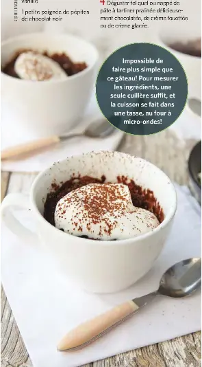 GÂTEAU AU CHOCOLAT DANS UNE TASSE, SUR UN COUP DE TÊTE - PressReader