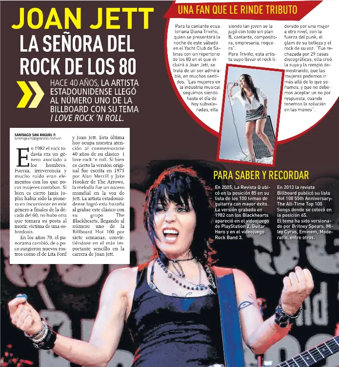 JOAN JETT LA SEÑORA DEL ROCK DE LOS 80 - PressReader