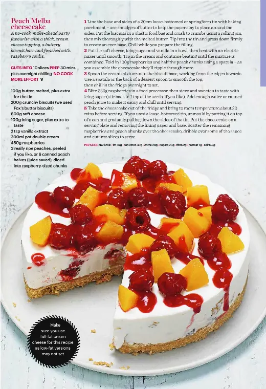 Peach Melba cheesecake - PressReader