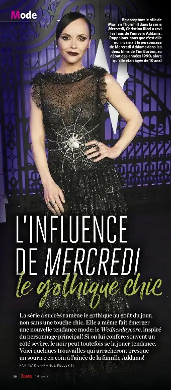 L’INFLUENCE DE MERCREDI le gothique chic - PressReader