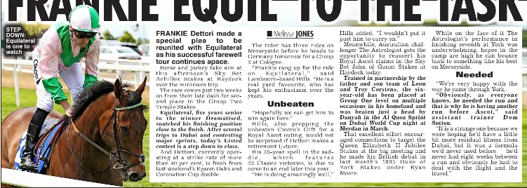 FRANKIE EQUIL’ TO THE TASK - PressReader