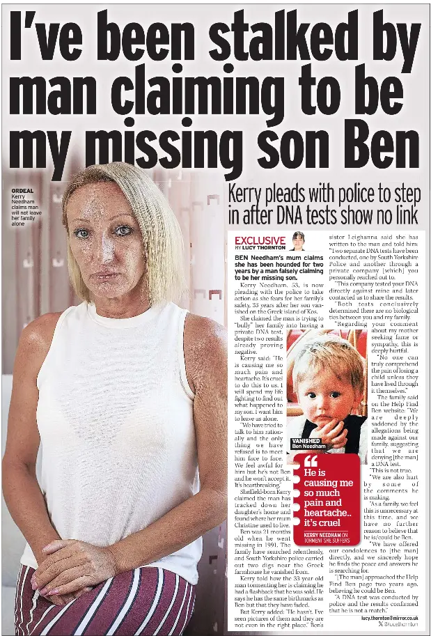 I’ve been stalked by man claiming to be my missing son Ben - PressReader