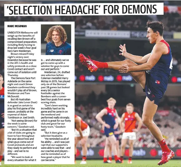 ‘SELECTION HEADACHE’ FOR DEMONS - PressReader