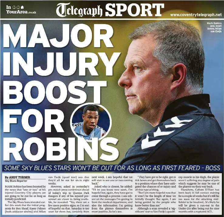 MAJOR INJURY BOOST FOR ROBINS - PressReader