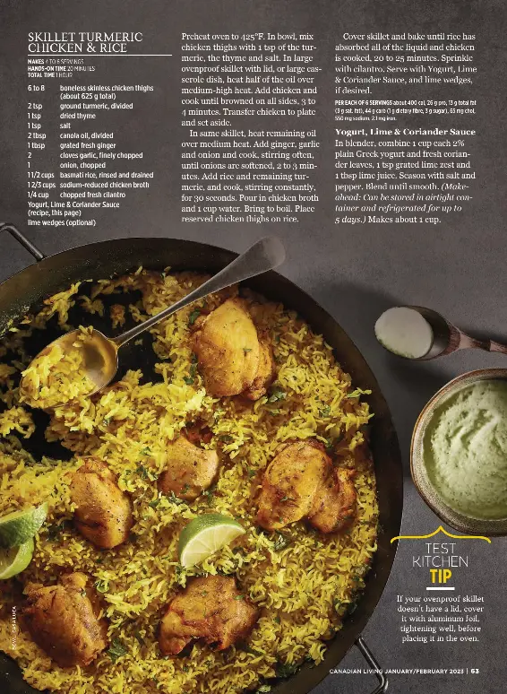 SKILLET TURMERIC CHICKEN & RICE - PressReader