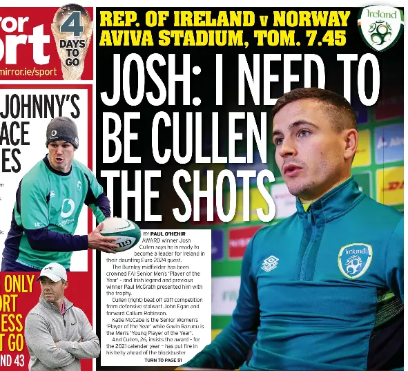 JOSH: I NEED TO BE CULLEN THE SHOTS - PressReader