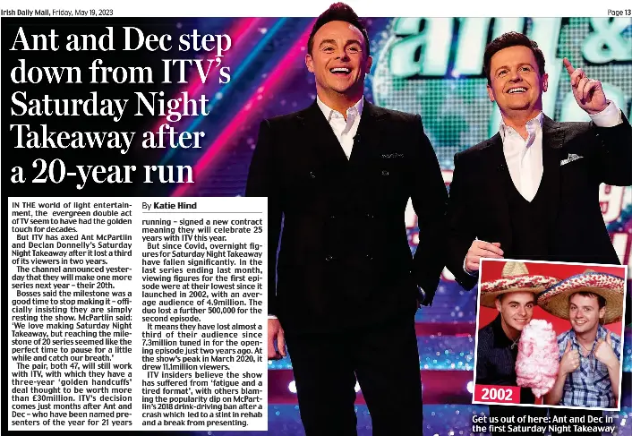 Ant and Dec step down from ITV’s Saturday Night Takeaway after a 20-year run - PressReader