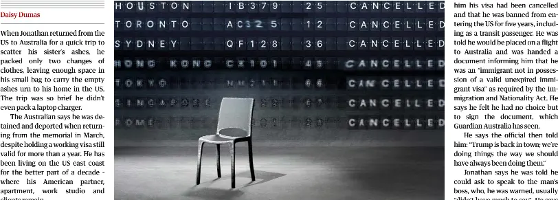 Australian with working visa detained and deported on returning to US from sister’s memorial ...