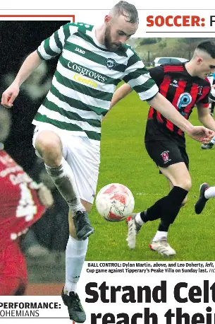 Strand Celtic fail to reach their peak in FAI Junior Cup exit - PressReader