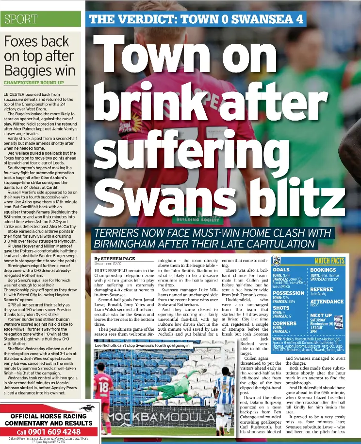 Town on brink after suffering Swans blitz - PressReader