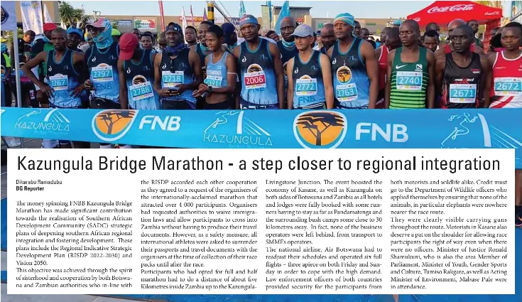 Kazungula Bridge Marathon - a step closer to regional integratio­n - PressReader