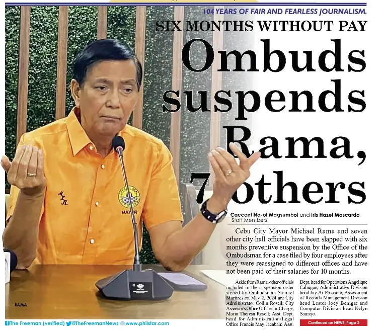 Ombuds suspends Rama, 7 others - PressReader