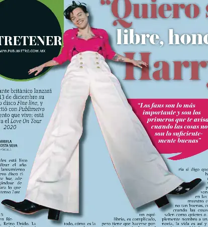 “Quiero sentirme libre, honesto y alegre” Harry Styles - PressReader