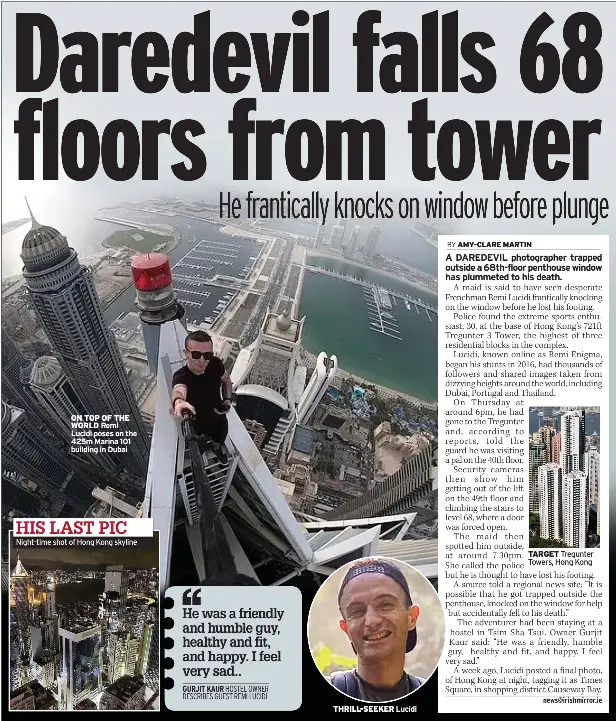 Daredevil falls 68 floors from tower - PressReader
