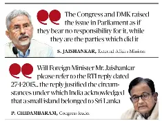 Centre and Congress spar over Katchathee­vu issue - PressReader