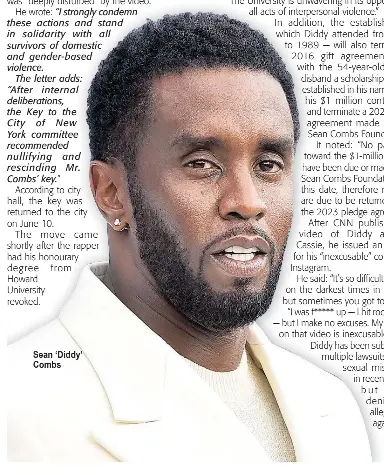 Diddy returns key to New York city - PressReader