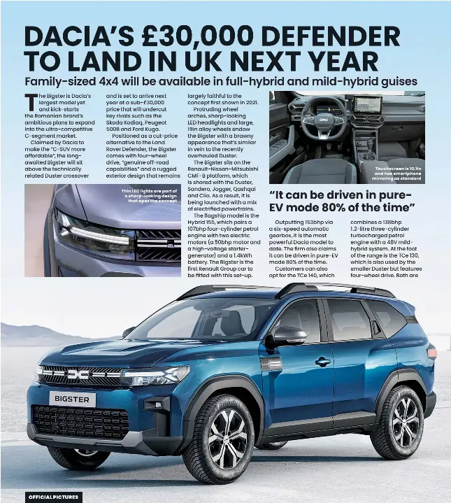 DACIA’S £30,000 DEFENDER TO LAND IN UK NEXT YEAR - PressReader
