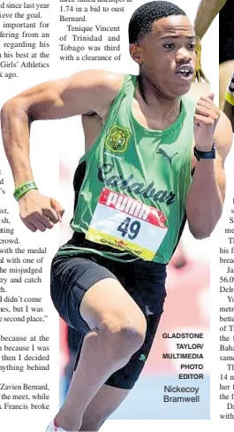 Bramwell breaks 22-y-o Bolt Carifta record - PressReader