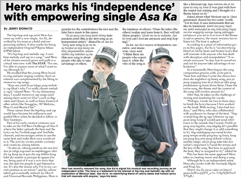 Hero marks his ‘independen­ce’ with empowering single Asa Ka - PressReader