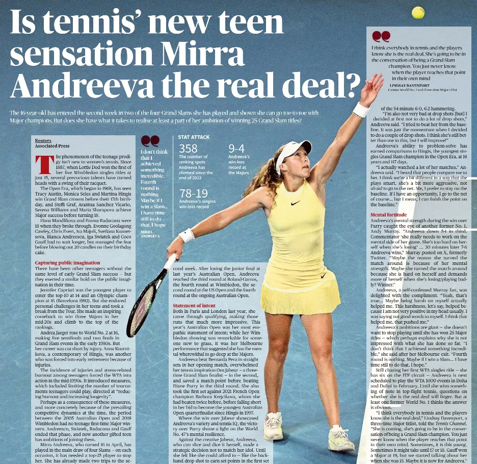 Is tennis’ new teen sensation Mirra Andreeva the real deal? - PressReader