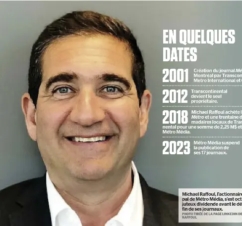 Le patron de Métro Média encaisse 2,57 M$… et ferme - PressReader