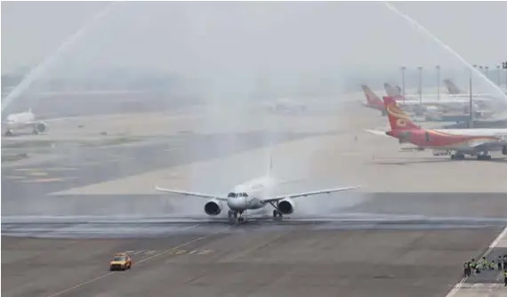 China’s first domestic passenger jet in maiden commercial flight ...