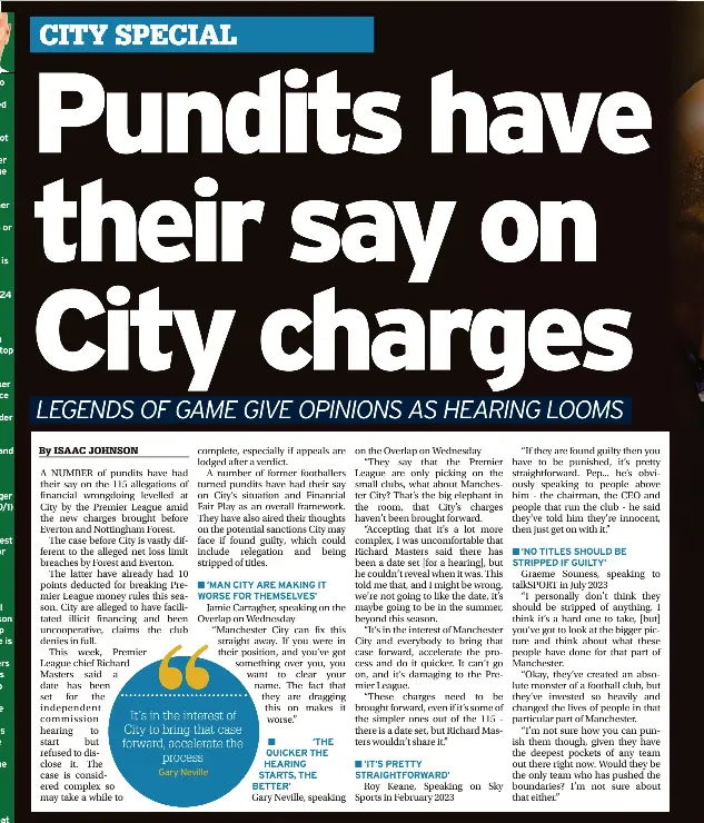 Pundits have their say on City charges - PressReader