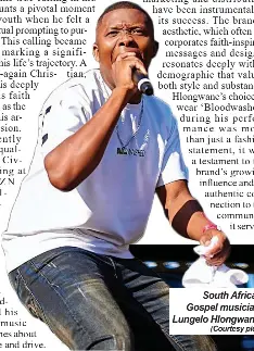 Lungelo Hlongwane endorses local brand - PressReader