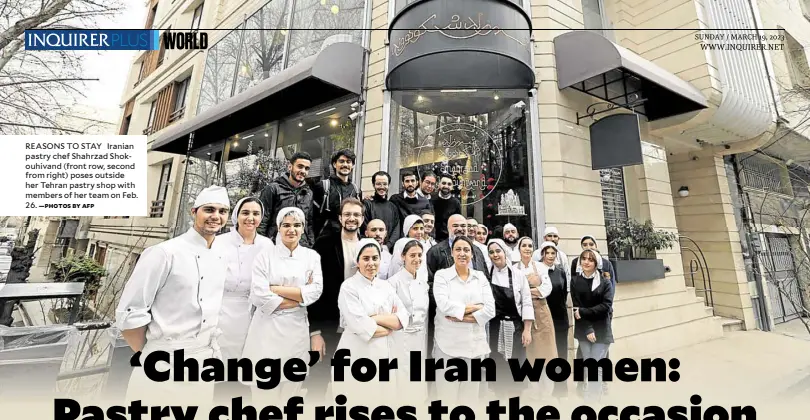 ‘Change’ for Iran women: Pastry chef rises to the occasion - PressReader