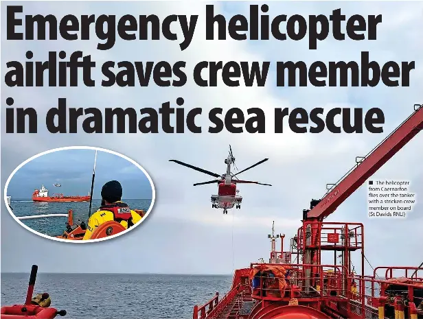 Emergency helicopter airlift saves crew member in dramatic sea rescue ...