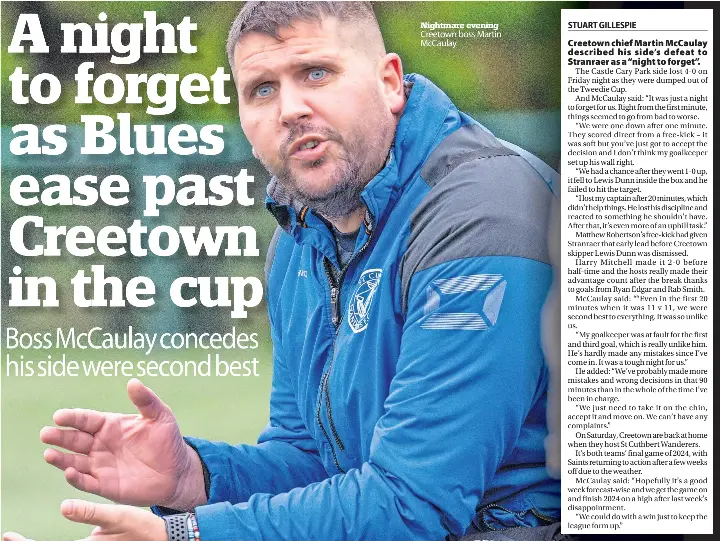 A night to forget as Blues ease past Creetown in the cup - PressReader