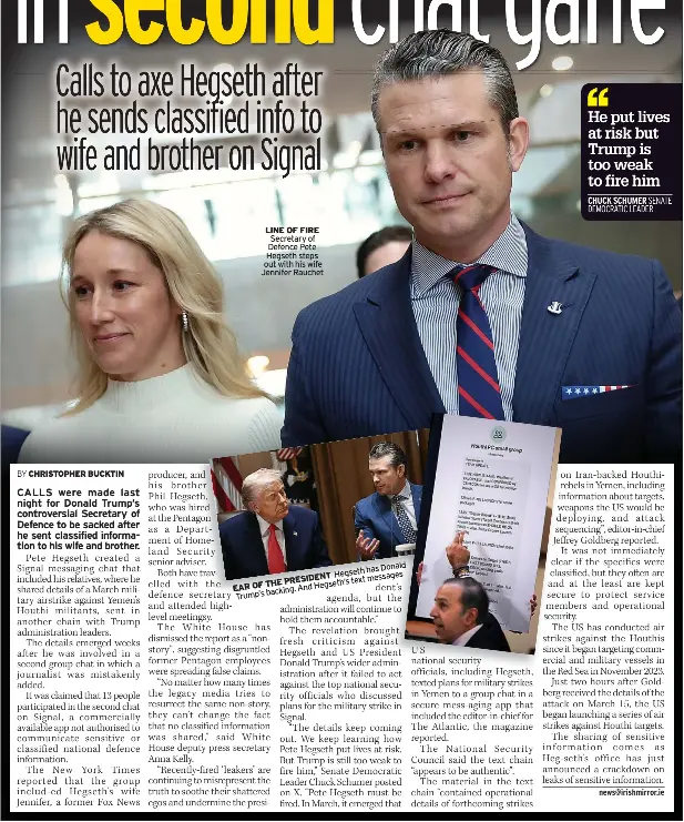 Trump defence chief insecond chat gaffe - PressReader