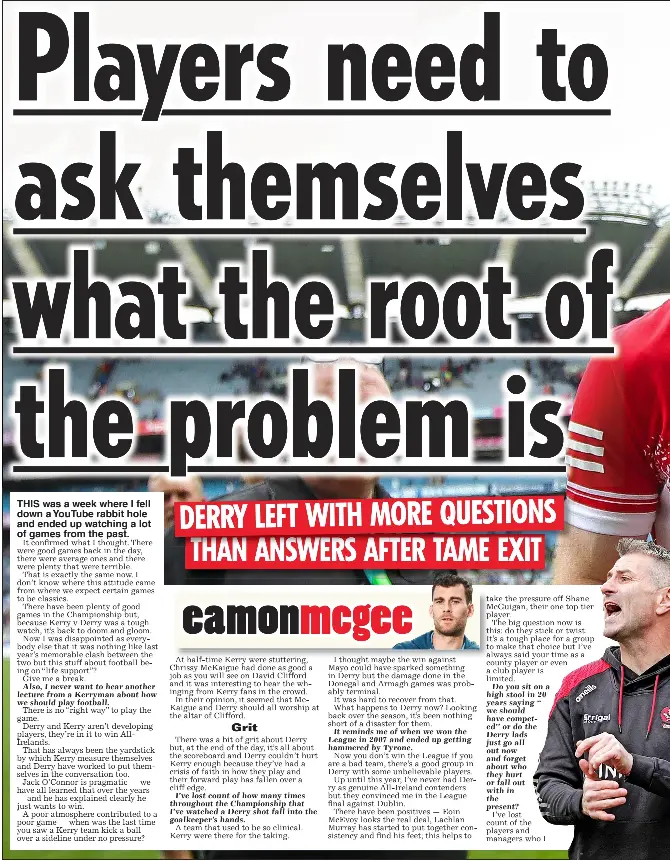Players need to ask themselves what the root of the problem is - PressReader