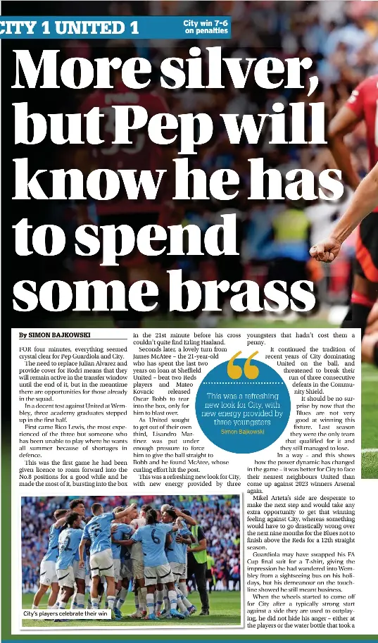 More silver, but Pep will know he has to spend some brass - PressReader