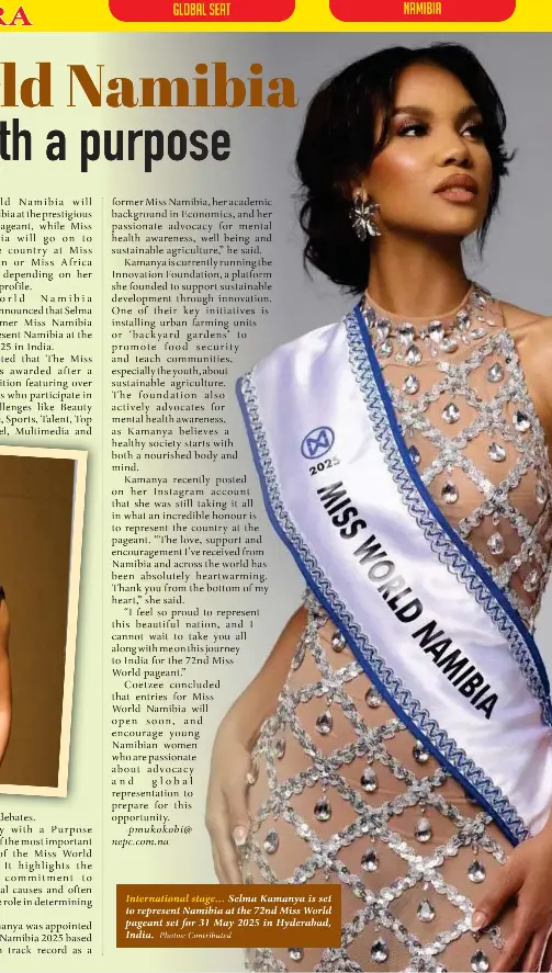Miss World Namibia Beauty with a purpose - PressReader