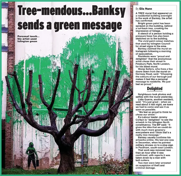 Tree-mendous...Banksy sends a green message - PressReader