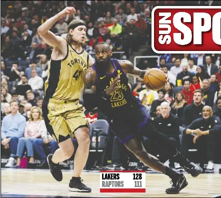 Raps aren’t worthy King James reigns as Lakers send Dinos to their 14th straight loss - PressReader